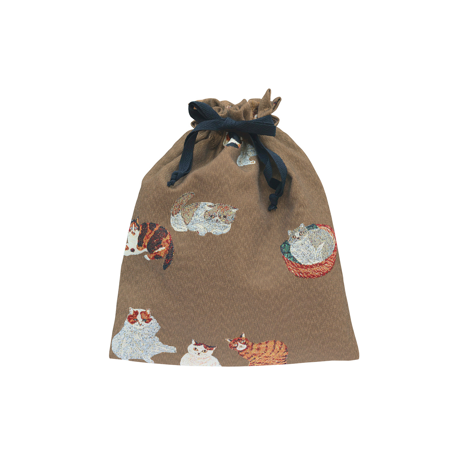 Matsuo Miyuki Drawstring bag Cats BR | 8000000works | エイトミリオンワークス | 雑貨 | 卸売 企画 輸入